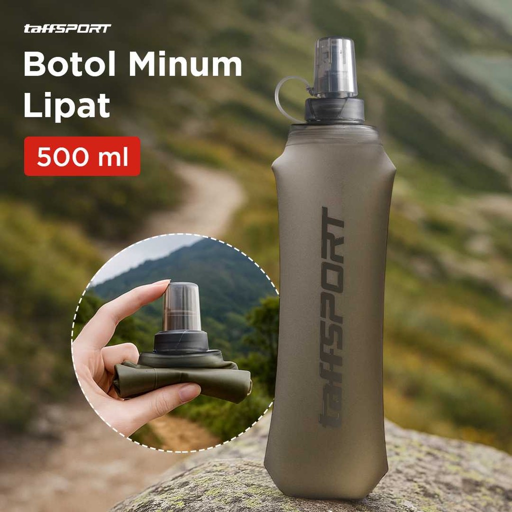Jual TaffSPORT Botol Minum Lipat Soft Flask Running Water Bottle 500ml ...