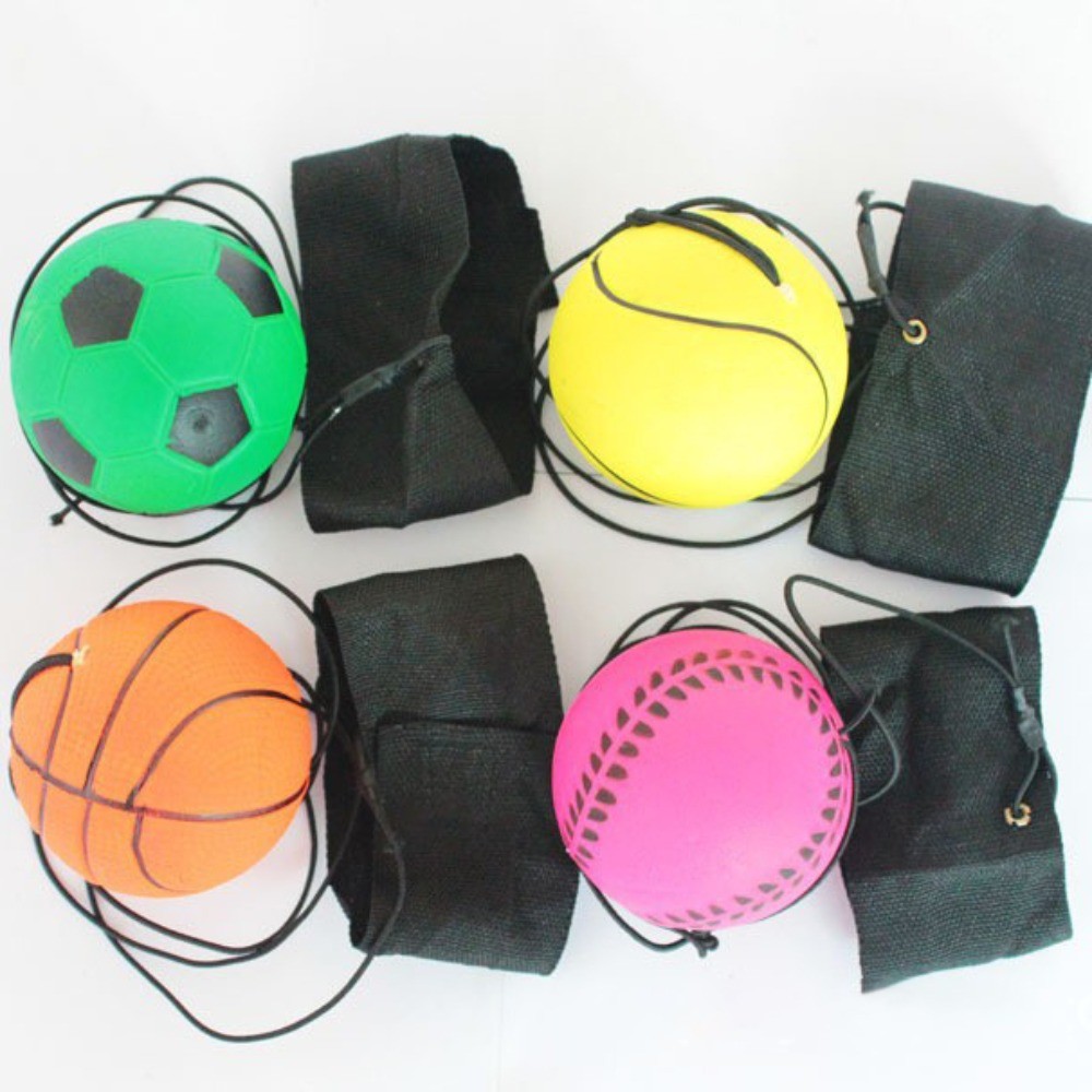 Jual New Elastic Return Sponge Ball Nylon String Game Exercises Rubber ...