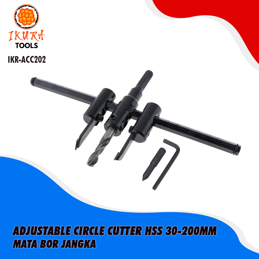 Jual Adjustable circle hole cutter 30-200mm mata Bor kayu hole saw ...