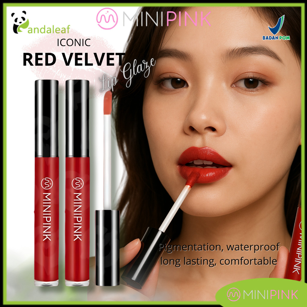 Jual BPOM Minipink Red Velvet Lip Glaze Liquid Lipstick Matte Lipstik ...