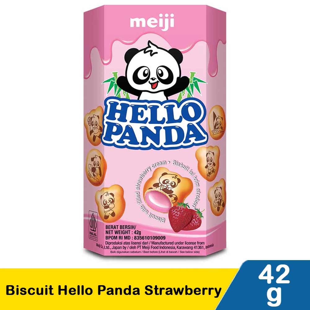 Jual MEIJI BISCUIT HELLO PANDA STRAWBERRY 42g | Shopee Indonesia