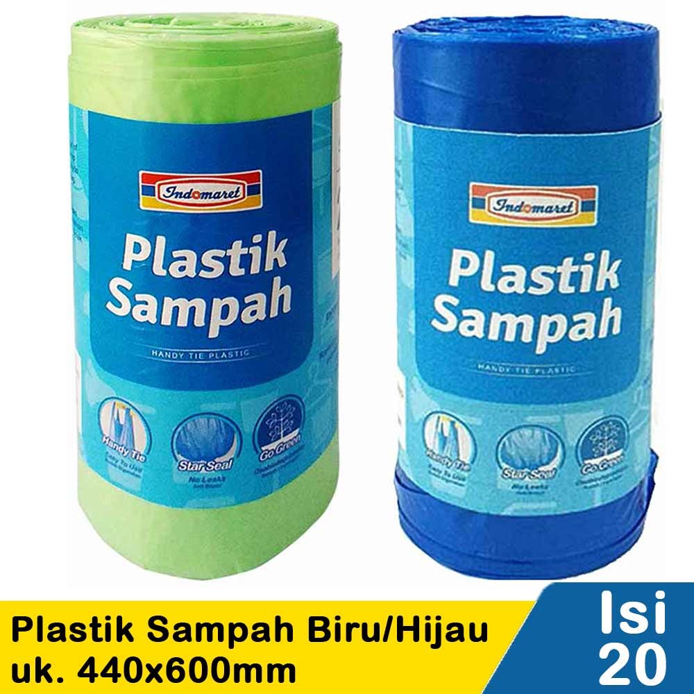 Jual INDOMARET PLASTIK SAMPAH 20'S BIRU/HIJAU 440x600mm | Shopee Indonesia