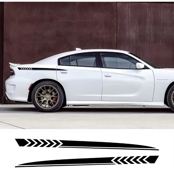 Jual Doordash 2Pcs Long Side Stripe Car Stickers Sport Racing Auto ...