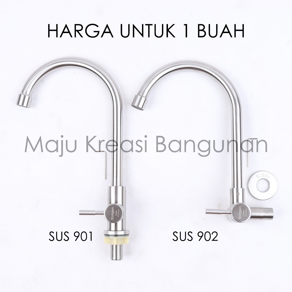 Jual Kran Angsa SOLIGEN Stainless Steel 304 Keran Cuci Piring Tanam ...