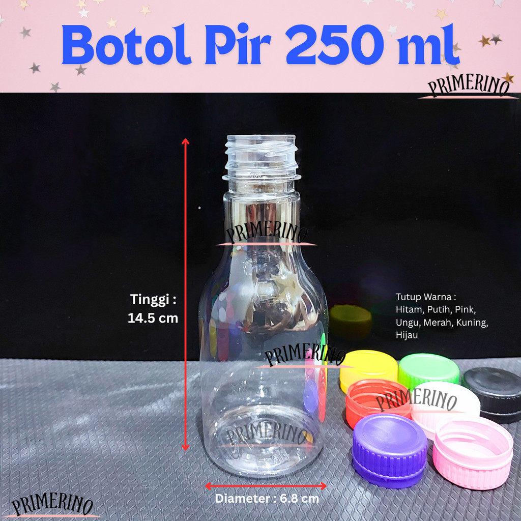 Jual Botol Plastik Pir 250 ml / Botol Almond bentuk PEAR PET / Botol ...