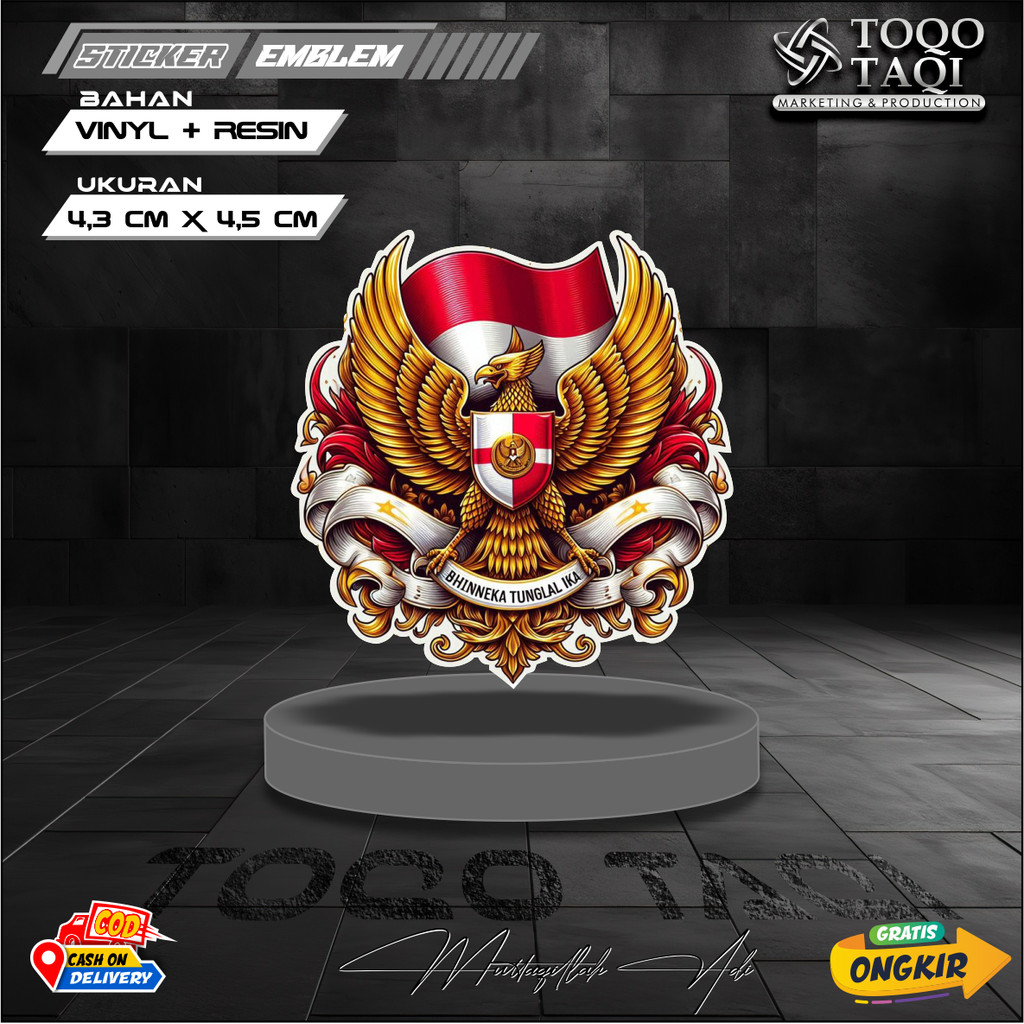 Jual STIKER TIMBUL RESIN EMBLEM LOGO GARUDA GOLD MERAH PUTIH BTI ...