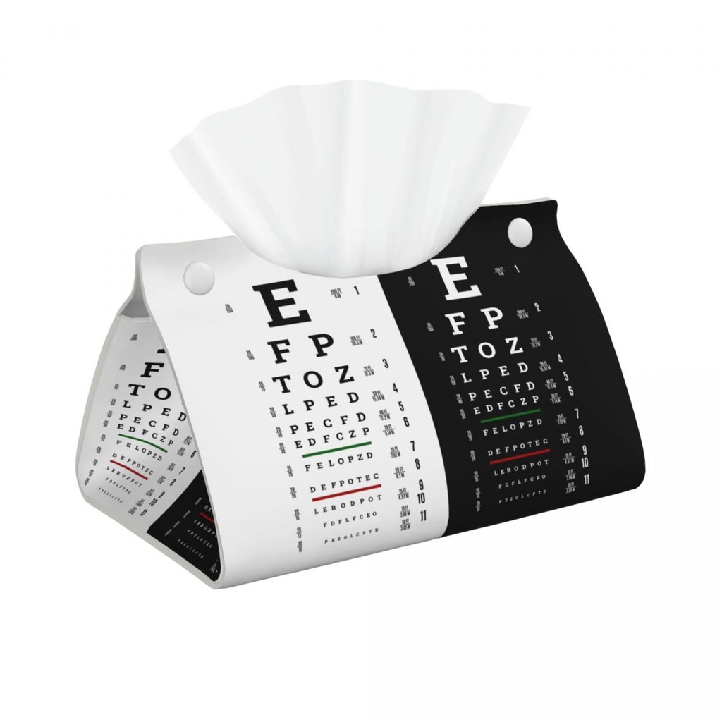 Jual Custom Snellen Chart Eye Test Tissue Box Cover PU Leather ...