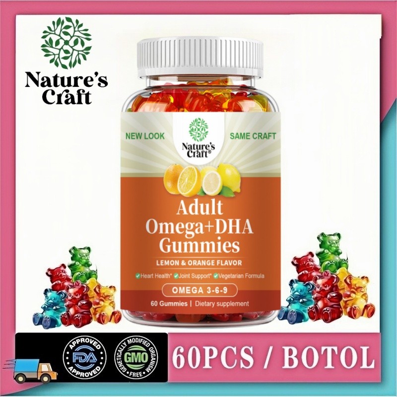 Jual Omega + DHA Gummies Vitamins C for Brain Development Boosts Immune ...
