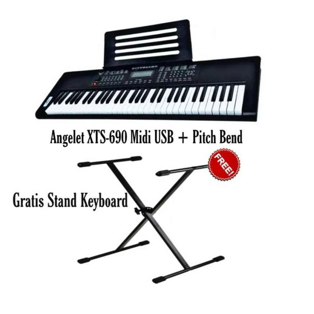 Jual Keyboard Piano Angelet XTS-690 Midi USB Bonus Stand | Shopee Indonesia