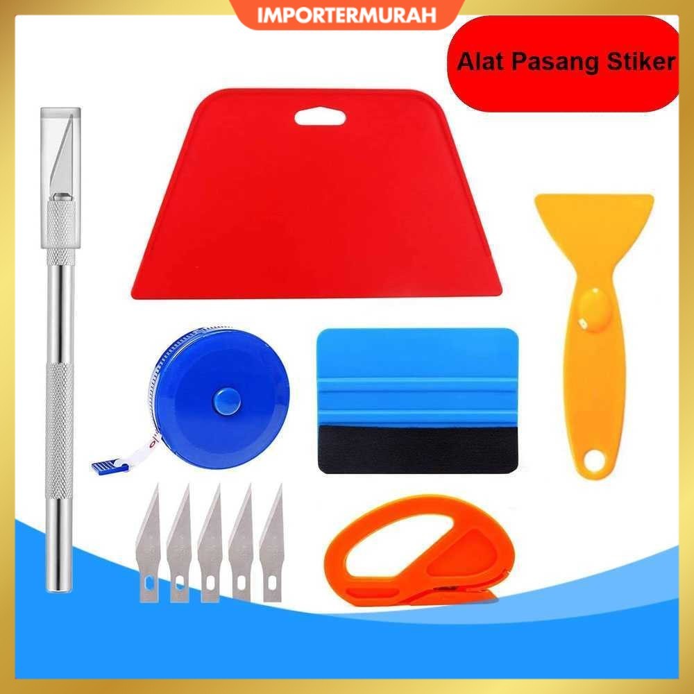 Jual Alat Pasang Stiker Wrap Vinyl Kaca Film Scrapper Spatula 11 PCS ...