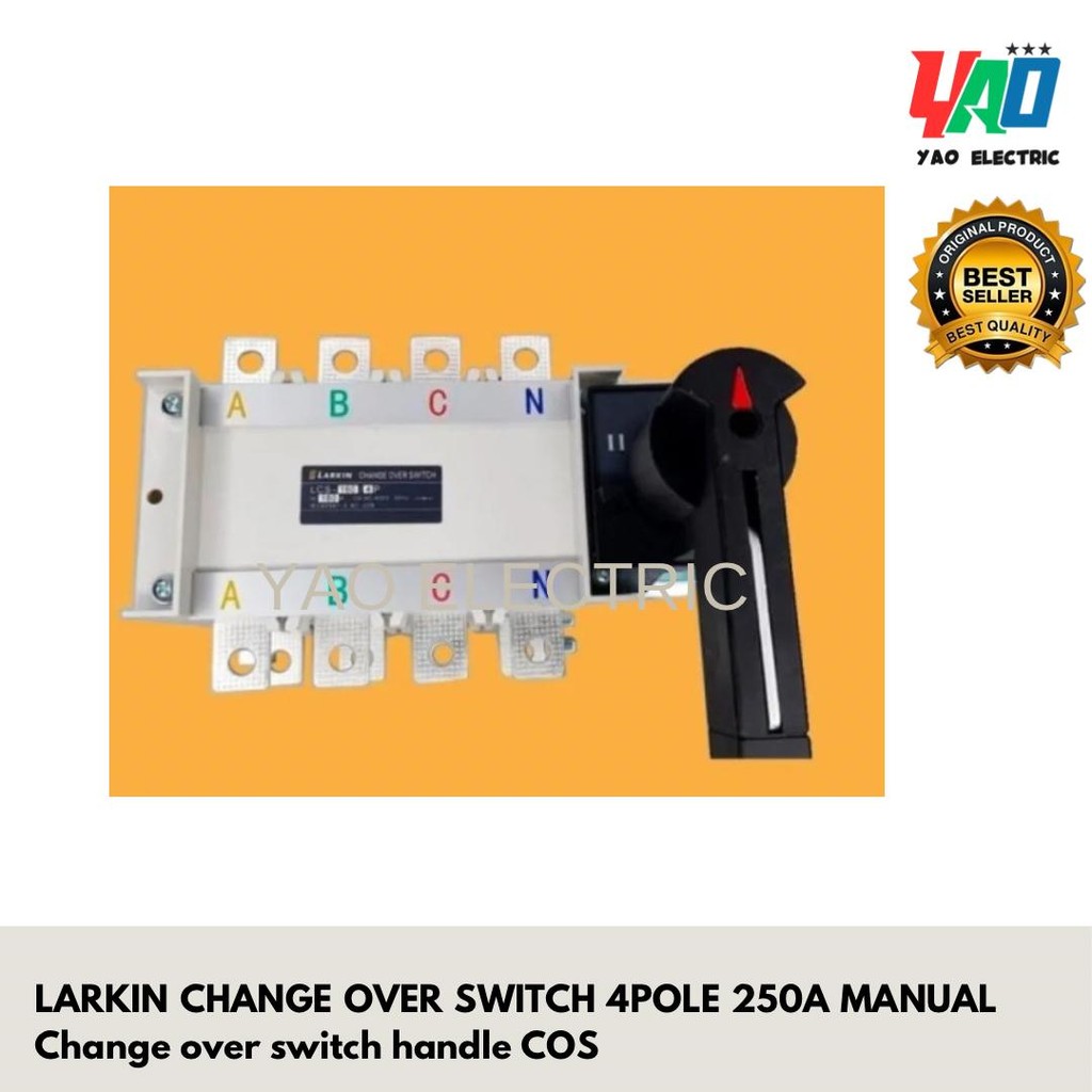 Jual LARKIN CHANGE OVER SWITCH 4POLE 250A MANUAL Change over switch handle COS | Shopee Indonesia