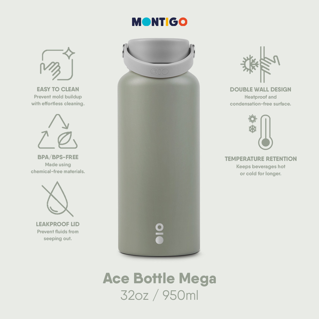 Jual Montigo | Tumbler Stone Collection Ace Bottle Mega 32oz - 950ml Stone Sage Marble | Shopee ...