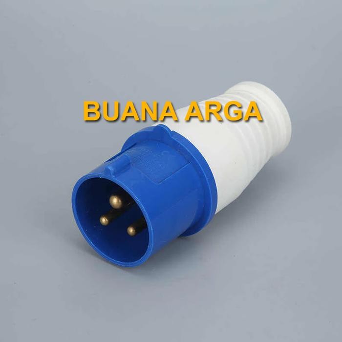 Jual Industial Plug CEE 013 220v 3 Pole 16A Fort CEE013 IP44 Kaki 3 Pin ...