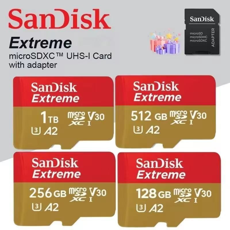 Jual Sandisk 1TB 2TB Extreme Micro SD Card 32GB/64GB/128GB/256GB/512GB SDXC V30 A2 Memory Card ...