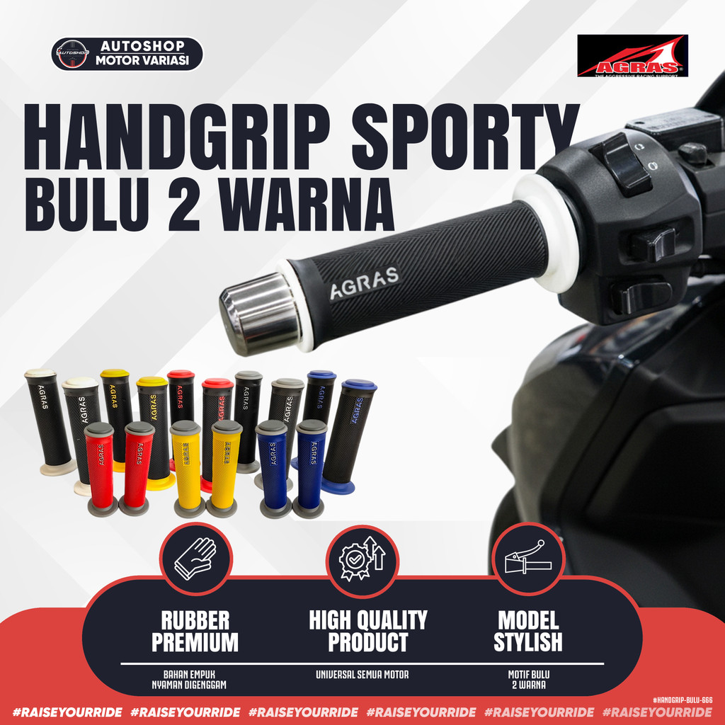 Jual Handgrip Motor Bulu AGRAS – Karet Premium, 1 Warna, Universal ...