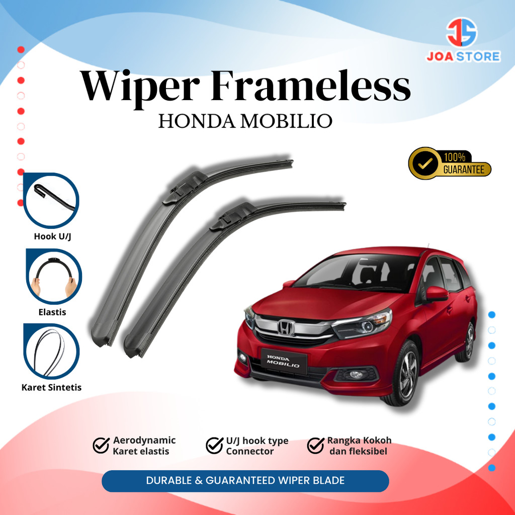 Jual Wiper Mobil Honda Mobilio Frameless Sapuan Kaca Mobil Model ...