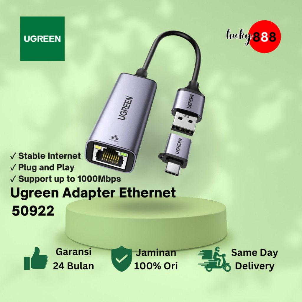 Jual UGREEN Lan Adapter Gigabit USB Type C To RJ45 Fast Ethernet ...
