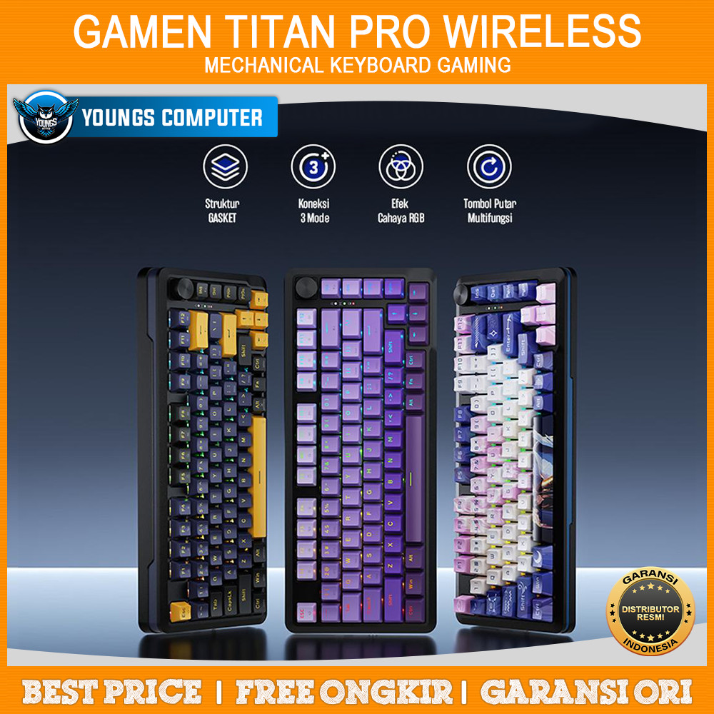 Jual Gamen Titan Pro Gasket 3 Modes Wireless 4000Mah Mechanical ...