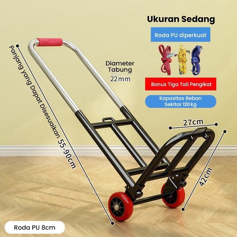 Jual Hand Truck Lipat 180kg Besi Kuat Troli Angkut Barang Portable ...