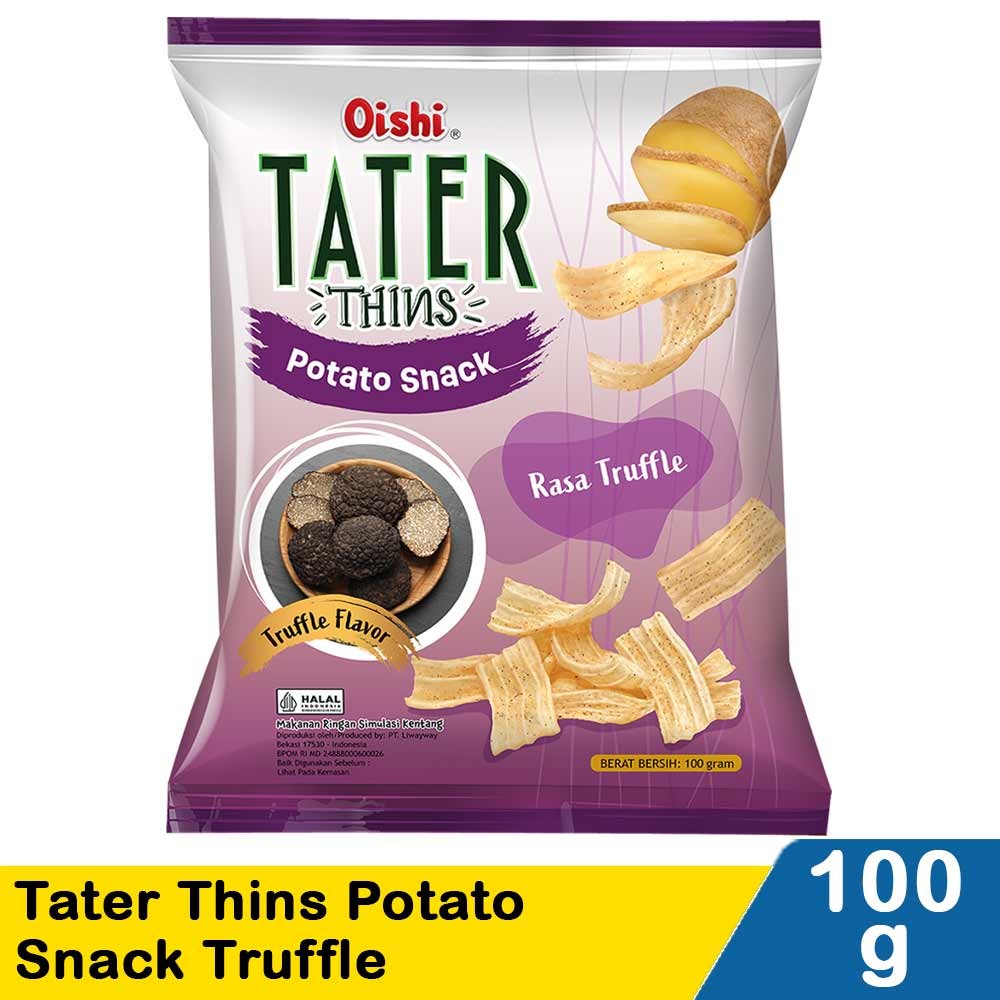 Jual OISHI TATER THINS POTATO SNACK TRUFFLE 100g | Shopee Indonesia