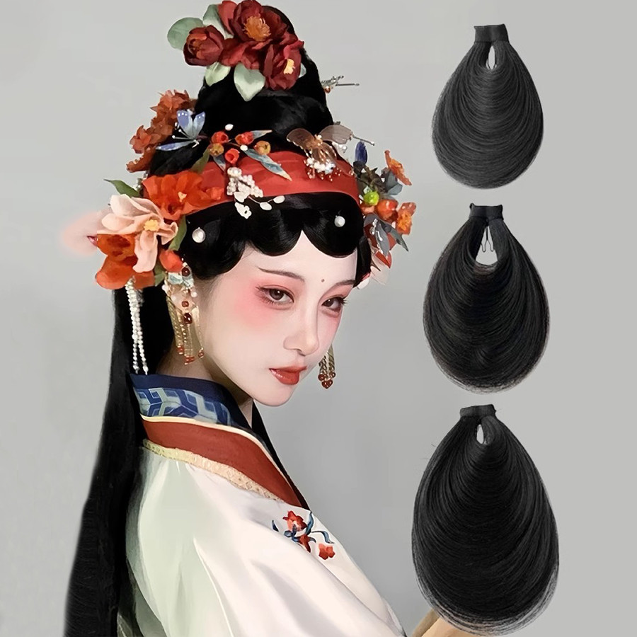 Jual Synthetic Hanfu wig ancient costume lazy person full hair cloud ...