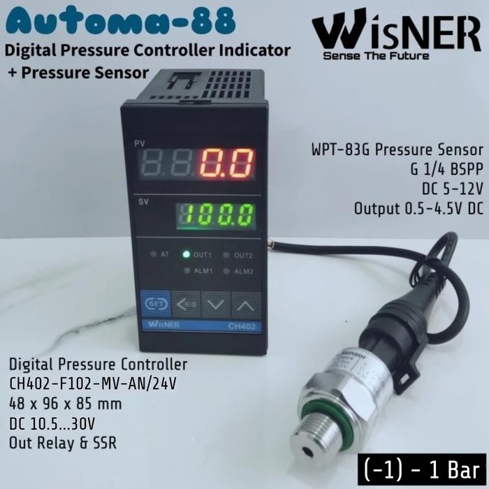 Jual DC 12V 24V WISNER CH402-F102-MV-AN/24V Digital Vakum Negative Pressure Controller -1 ~ 1Bar ...