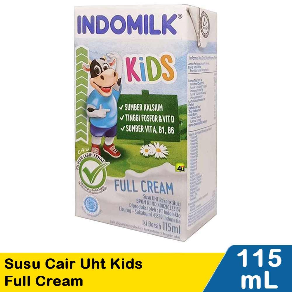 Jual INDOMILK SUSU CAIR UHT KIDS NO SUGAR FULL CREAM 115mL | Shopee ...