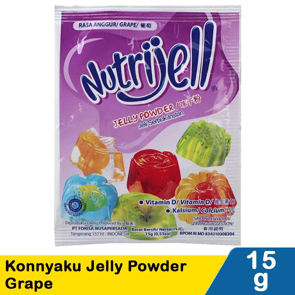 Jual NUTRIJELL KONNYAKU JELLY POWDER GRAPE 15g | Shopee Indonesia