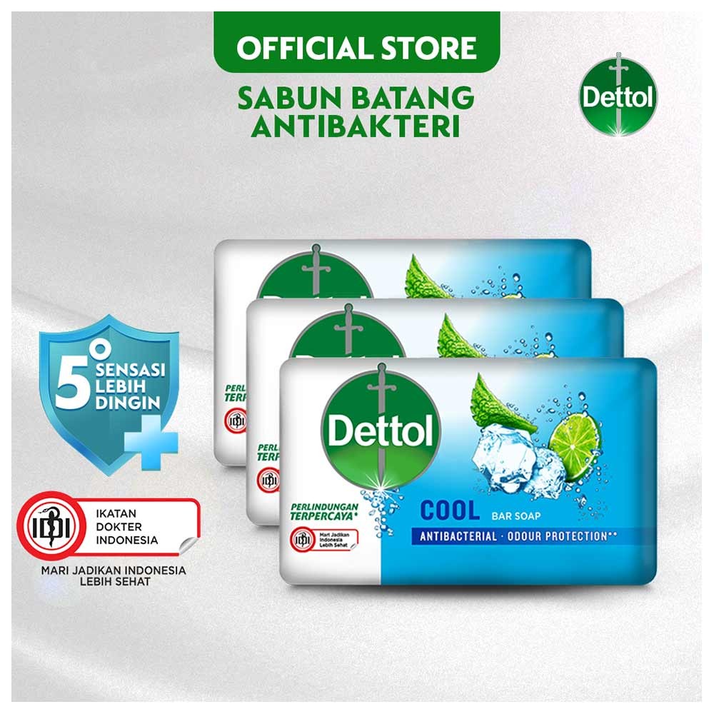 Jual DETTOL SABUN MANDI ANTI BAKTERI COOL 3x105/100g | Shopee Indonesia