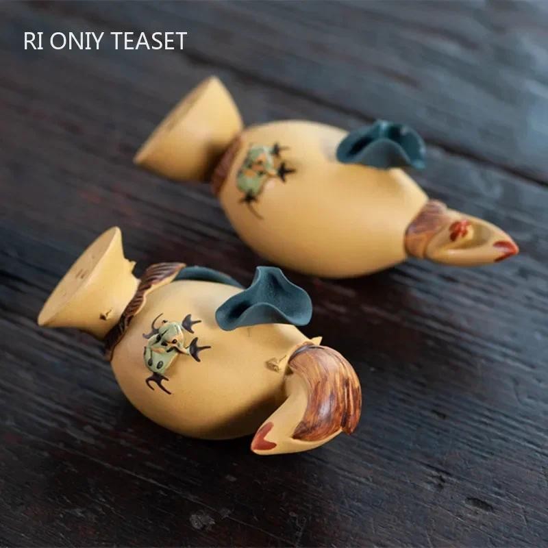 Jual Yixing Purple Clay Tea Pet Handmade Sculpture Ornaments Lotus Root ...