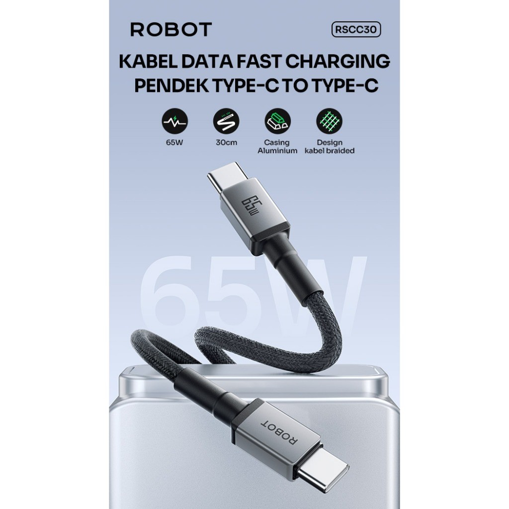 Jual KABEL DATA ROBOT RSCC30 TYPE C TO LIGHTNING | Kabel USB Data Robot ...