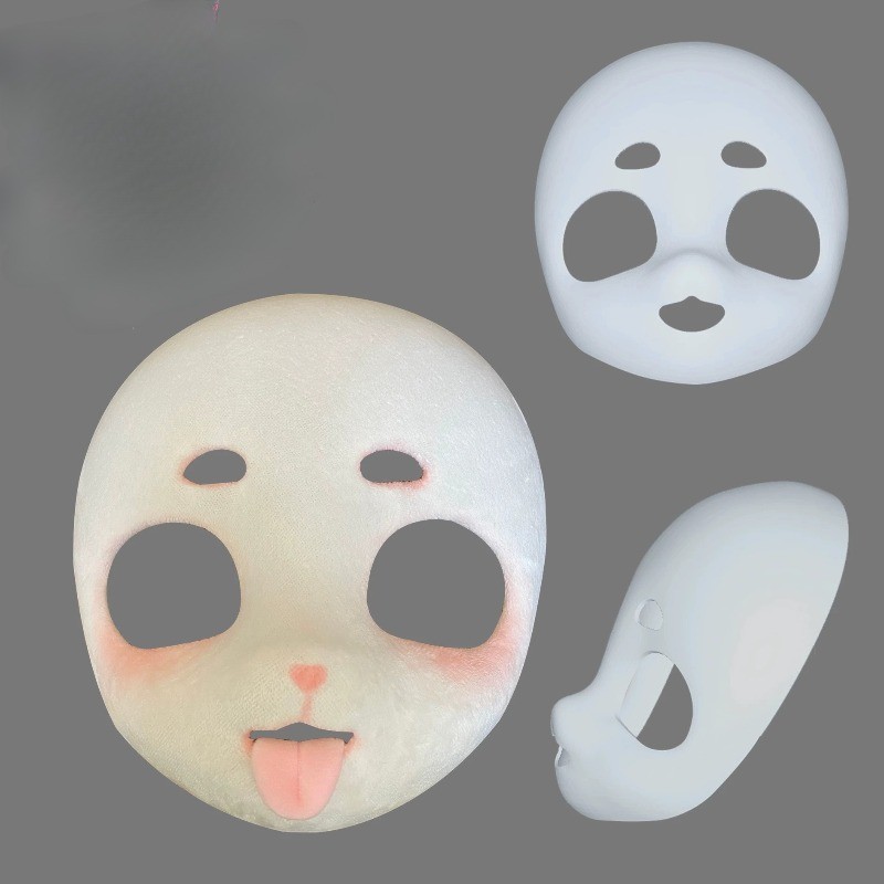 Jual Y Paintable Animal Skull Mask Blank Full Face for Cosplay Fox ...