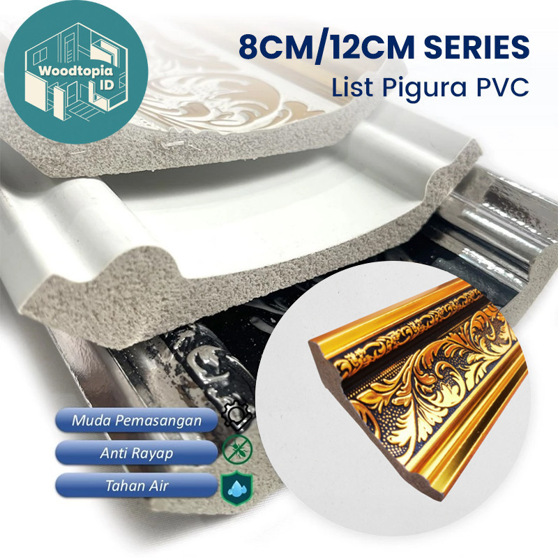 Jual List Plafon Pvc 2 Meter List Wall Moulding PVC Premium Anti Rayap ...