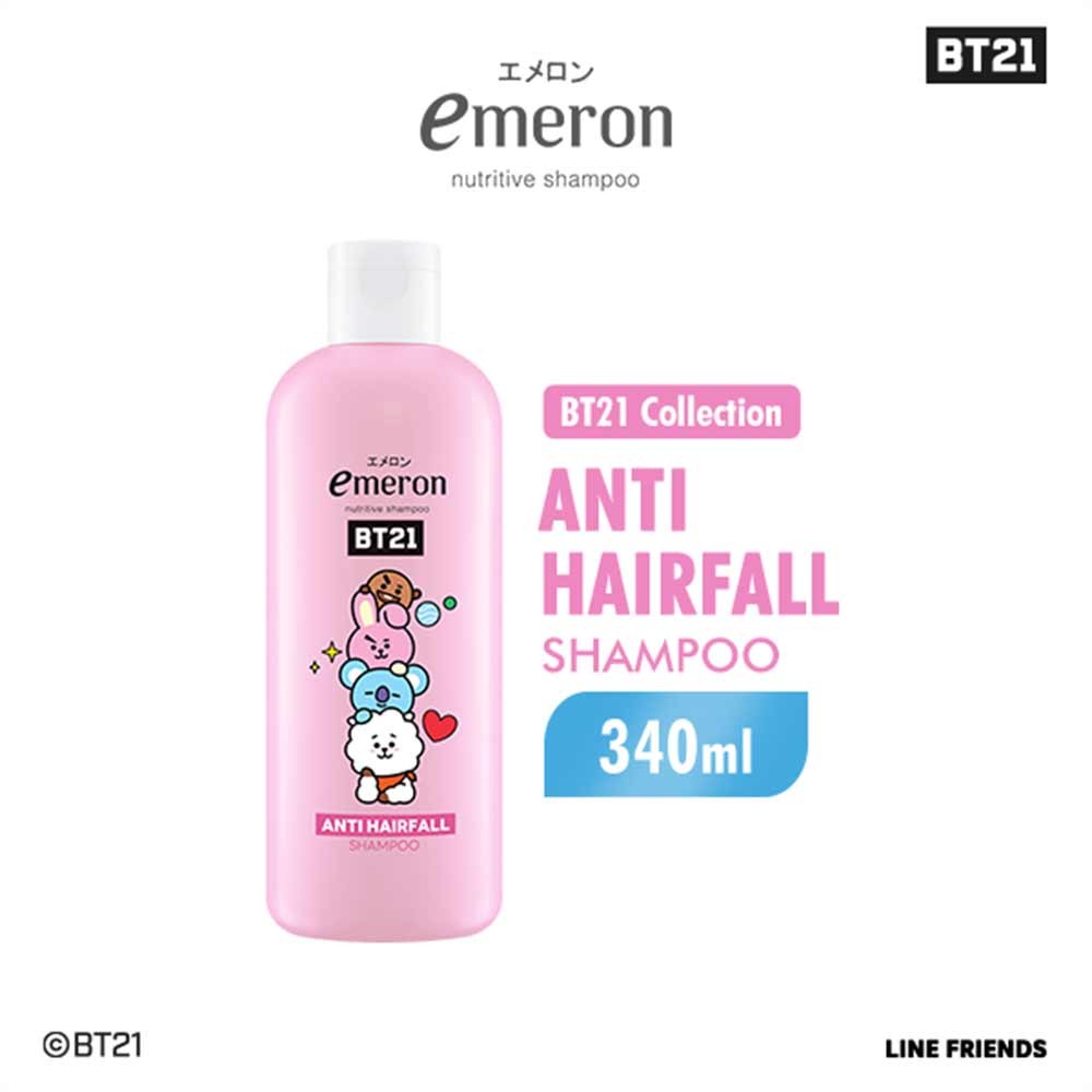 Jual EMERON SHAMPOO NUTRITIVE BT21 ANTI HAIR FALL 340mL | Shopee Indonesia