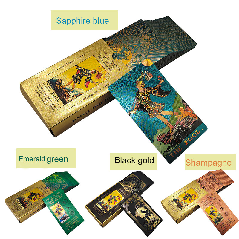 Jual Cost Worthy Luxe Gold Foil Tarot Deck With Nice Plastic Package ...