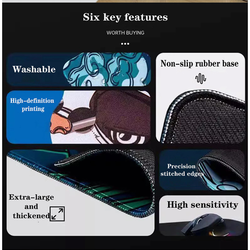 Jual Techno-Futuristic Premium Mouse pad Slip-Resistant DeskMat Custom ...