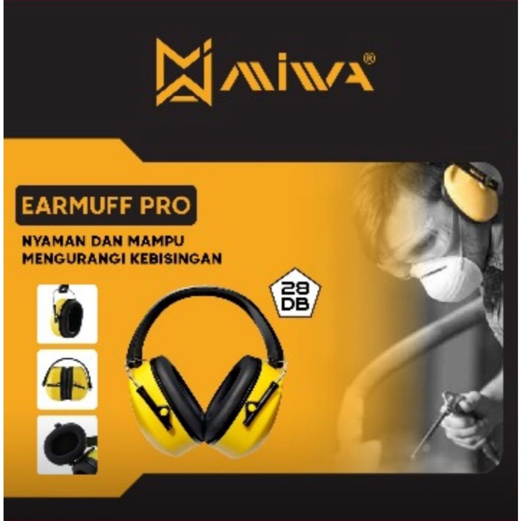 Jual MIWA Earmuff Safety Series 28 dB Penutup Telinga - PRO SERIES ...