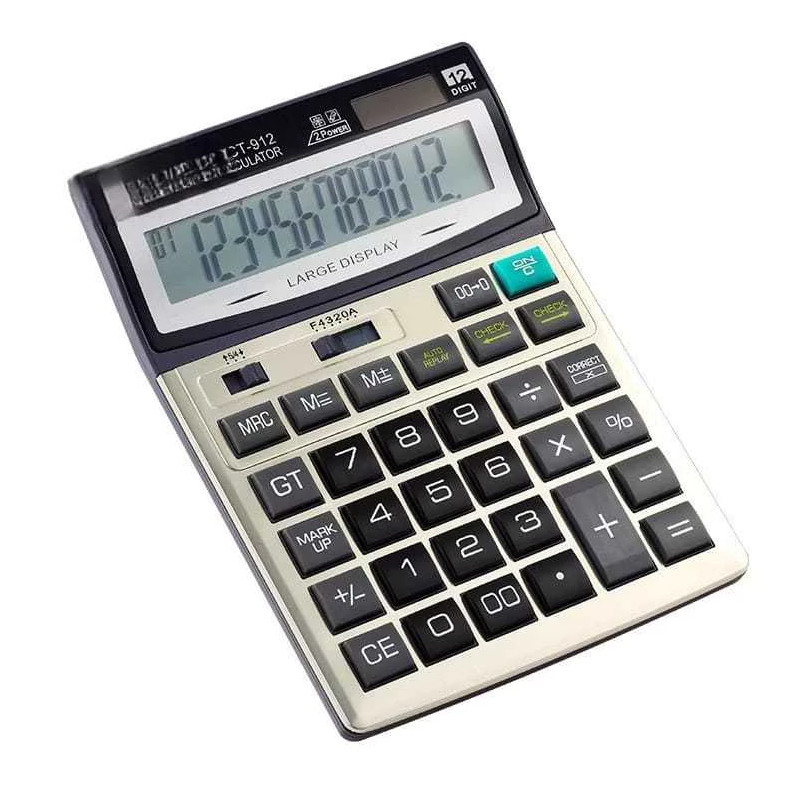 Jual KALKULATOR CT-912 BESAR JUMBO BIG SIZE ANGKA KOMPUTER 12 DIGIT ...