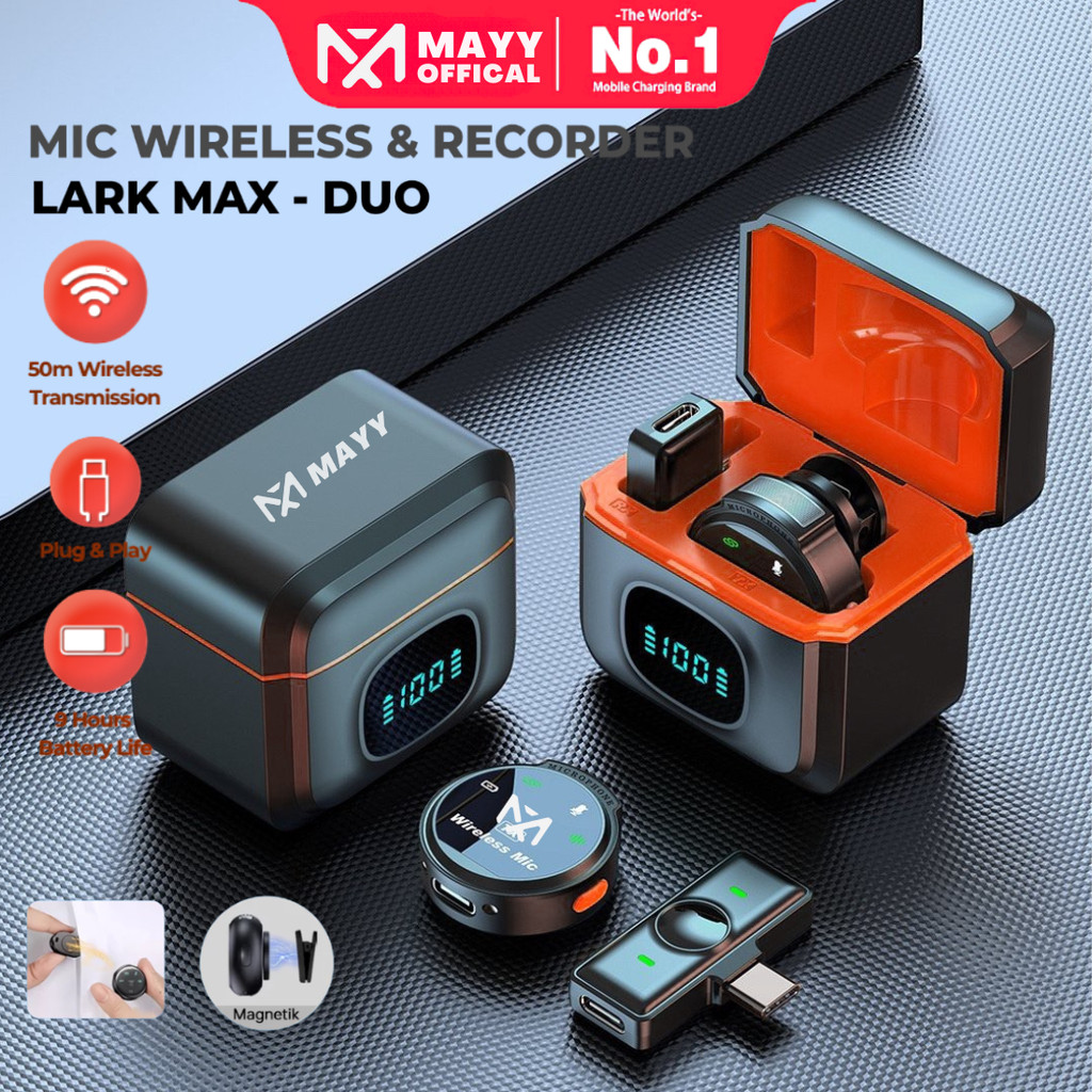 Jual MAYY Q8 Wireless Microphone Magnetic Clip On Mic Lavalier ...