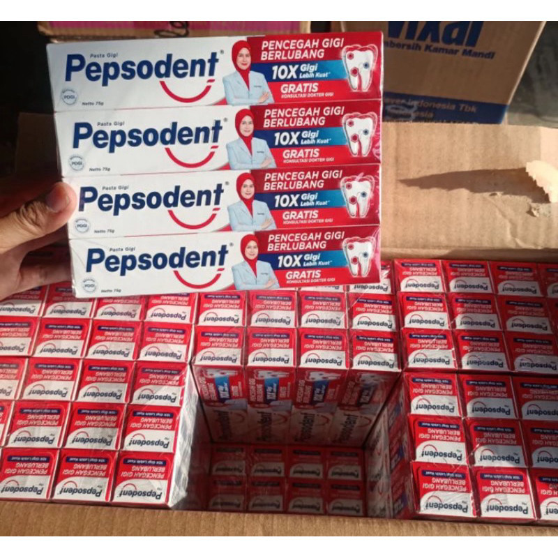 Jual PROMO [Paket 6pcs] Pepsodent 75gr Pasta Gigi Pepsodent Merah Putih ...