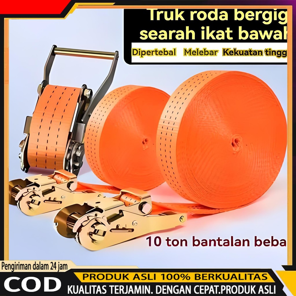 Jual 10T Ratchet Tie Down 5cm X 4-10M | Tali Pengikat Barang Truck ...