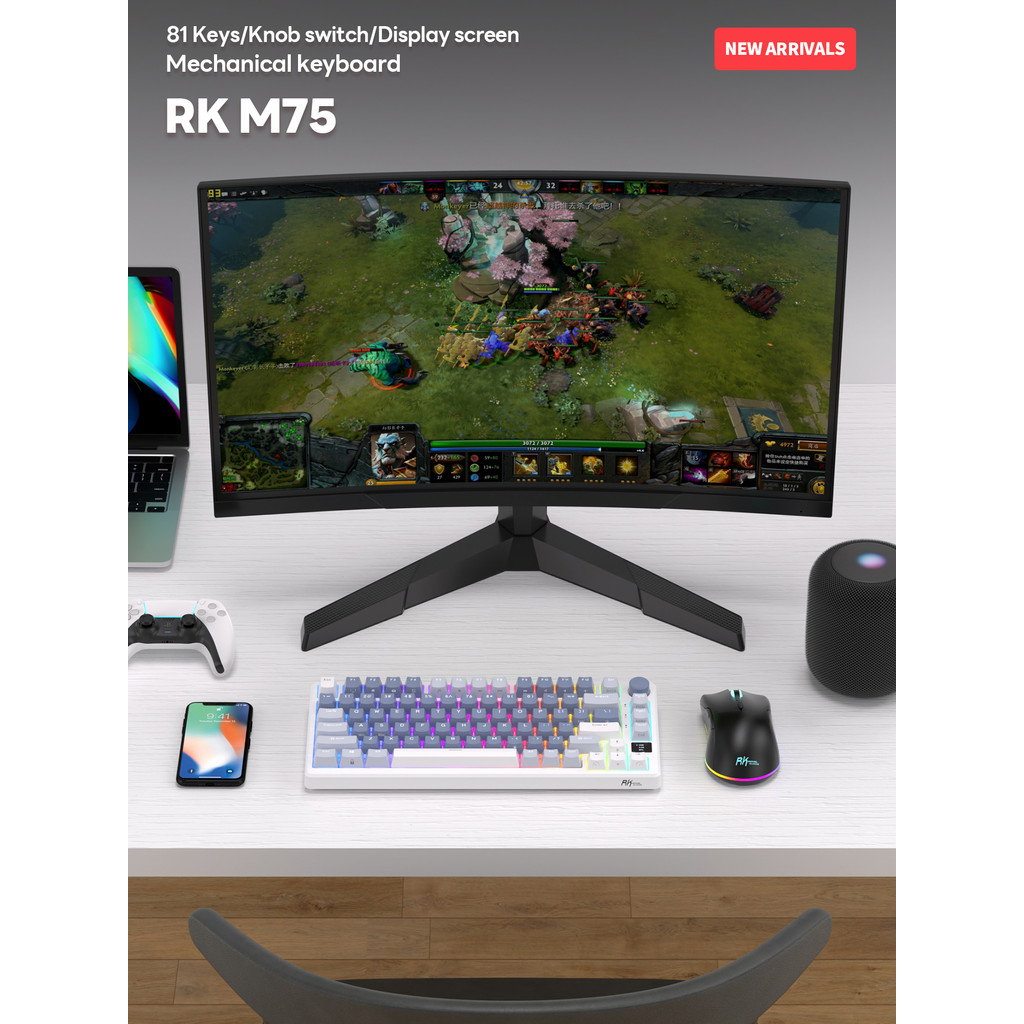 Jual RK ROYAL KLUDGE M75 2.4G Wireless/Bluetooth/USB-C Meanical ...