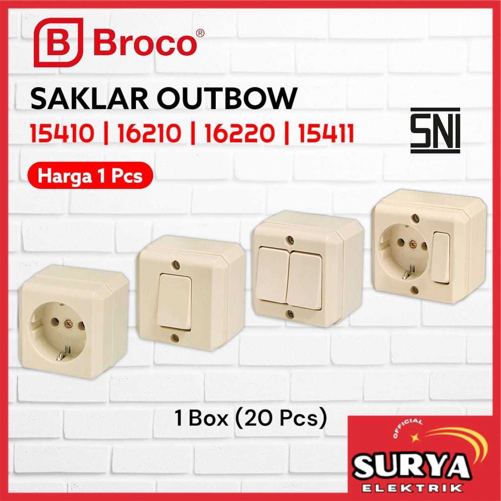 Jual Stop Kontak Saklar Kombinasi BROCO Engkel Seri Arde 16A 250V OB ...