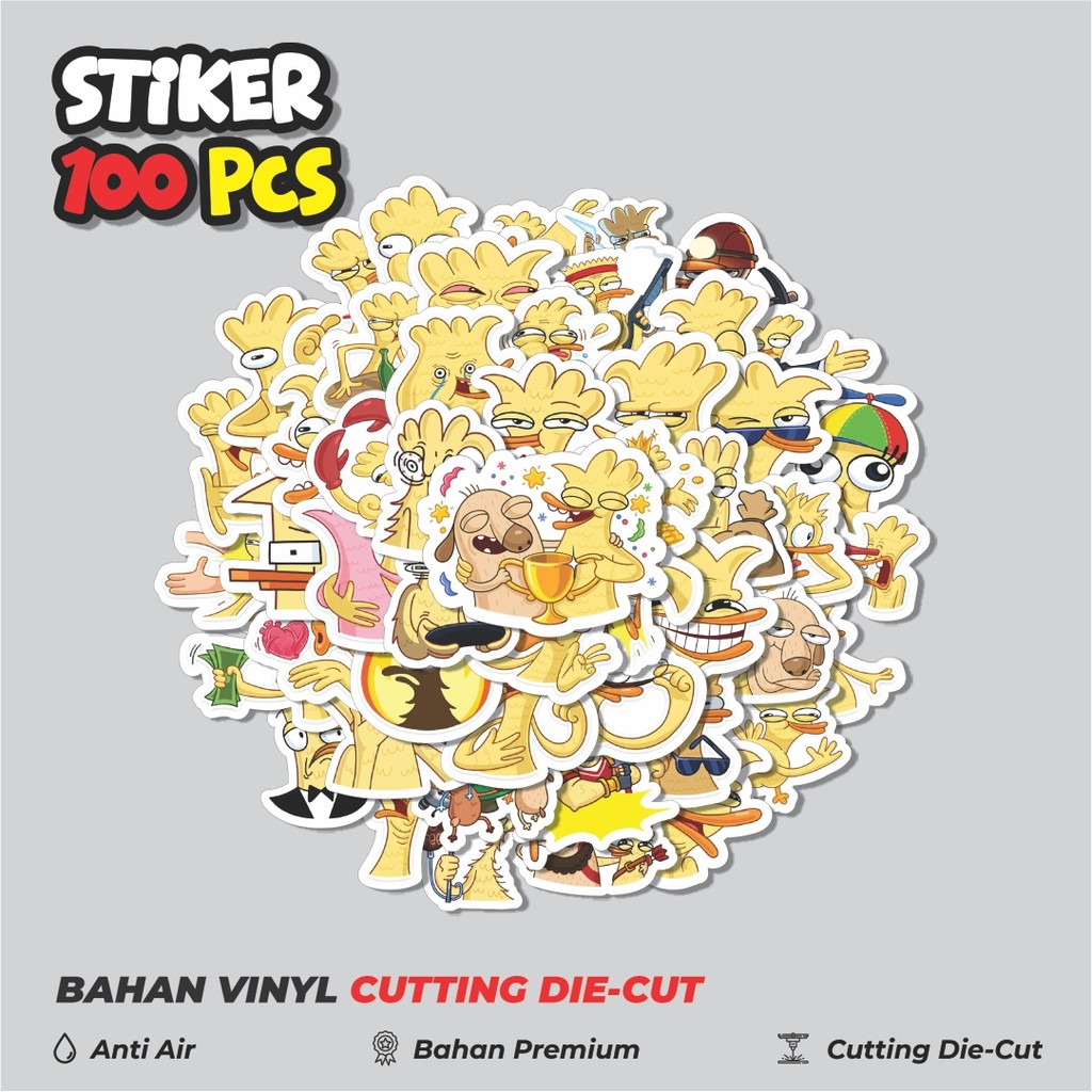 Jual Terbaru! 50 pcs Stiker Funny character Zack the Duck sticker pack ...