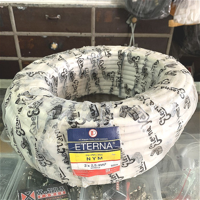 Jual ETERNA Kabel Listrik NYM 3x2,5mm 3 x 2.5 MM PER ROLL 50m 50meter 50 Meter Asli Tembaga ...