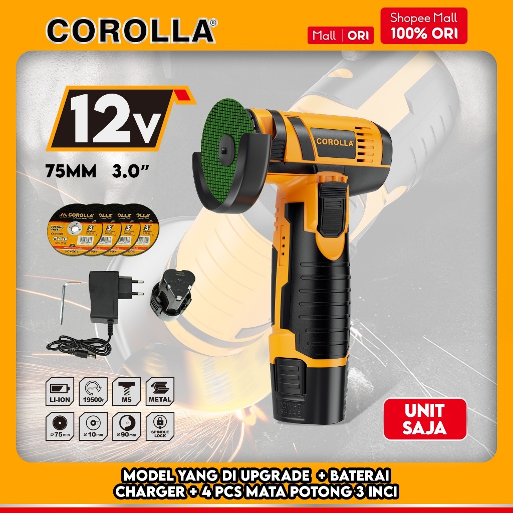 Jual Corolla Portable angel Grinder Cordless 3 inci Mesin Gerinda ...