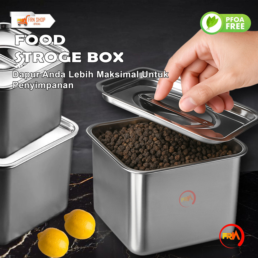 Jual FRN Kitchenware - Box Sauce Stainless Kotak Saus Persegi + Tutup ...