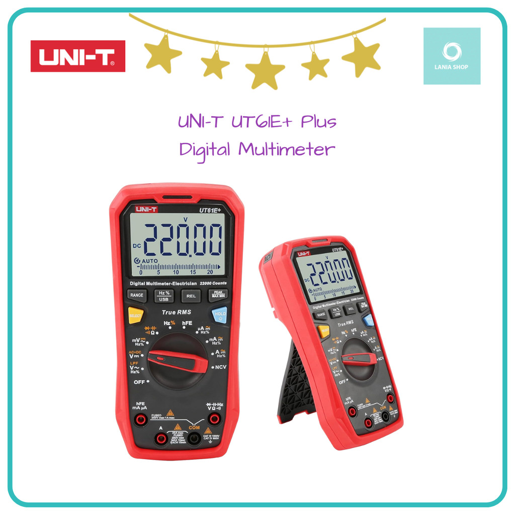 Jual UNI-T UT61E+ Plus Digital Multimeter 22000 Counts True RMS 1000V ...