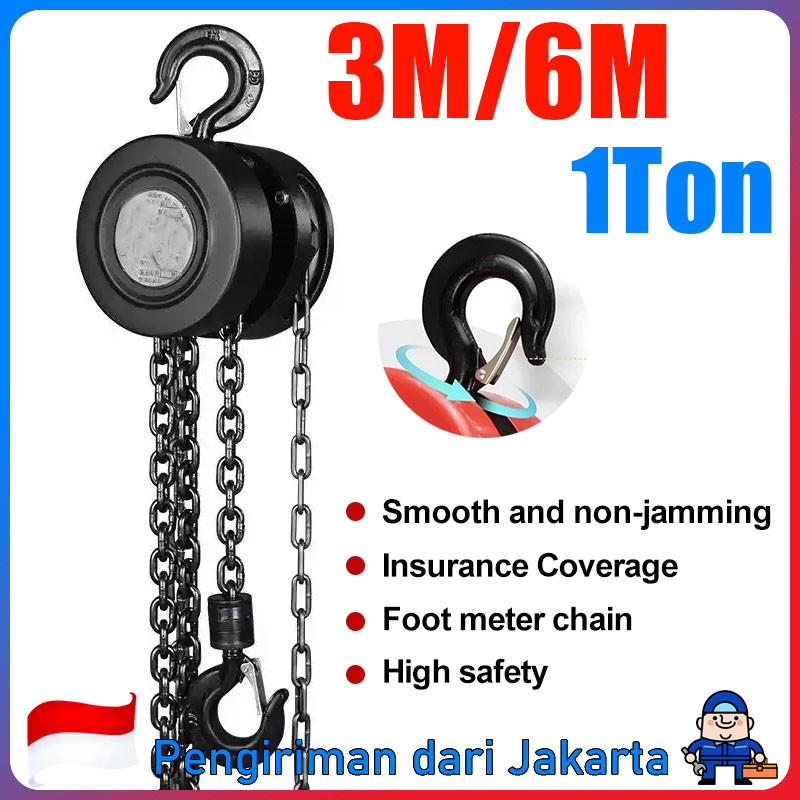 Jual 1 ton 3m6meter 6meter Manual Hand Lift Steel Chain Block Hoist ...