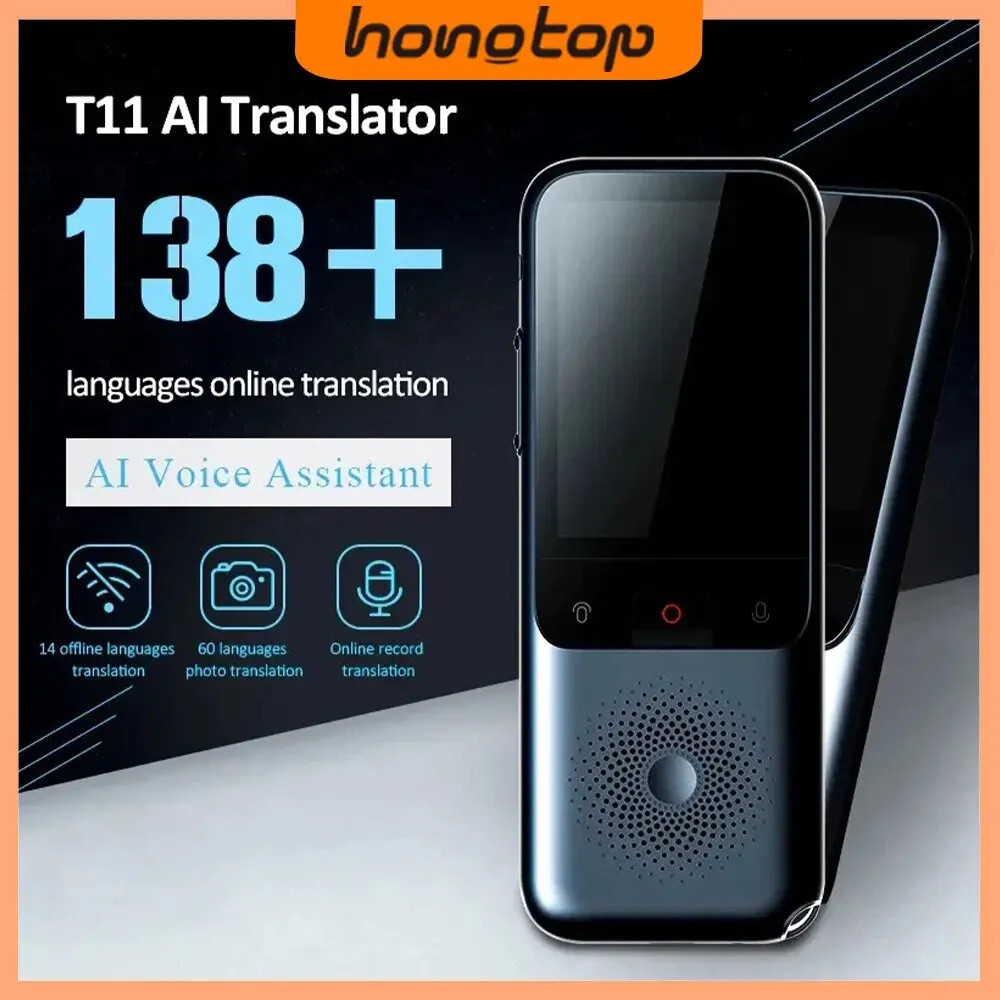 Jual HONGTOP T11 Portable Smart Voice Translator 1500mA 138 Real-time Multi-Language Offline ...